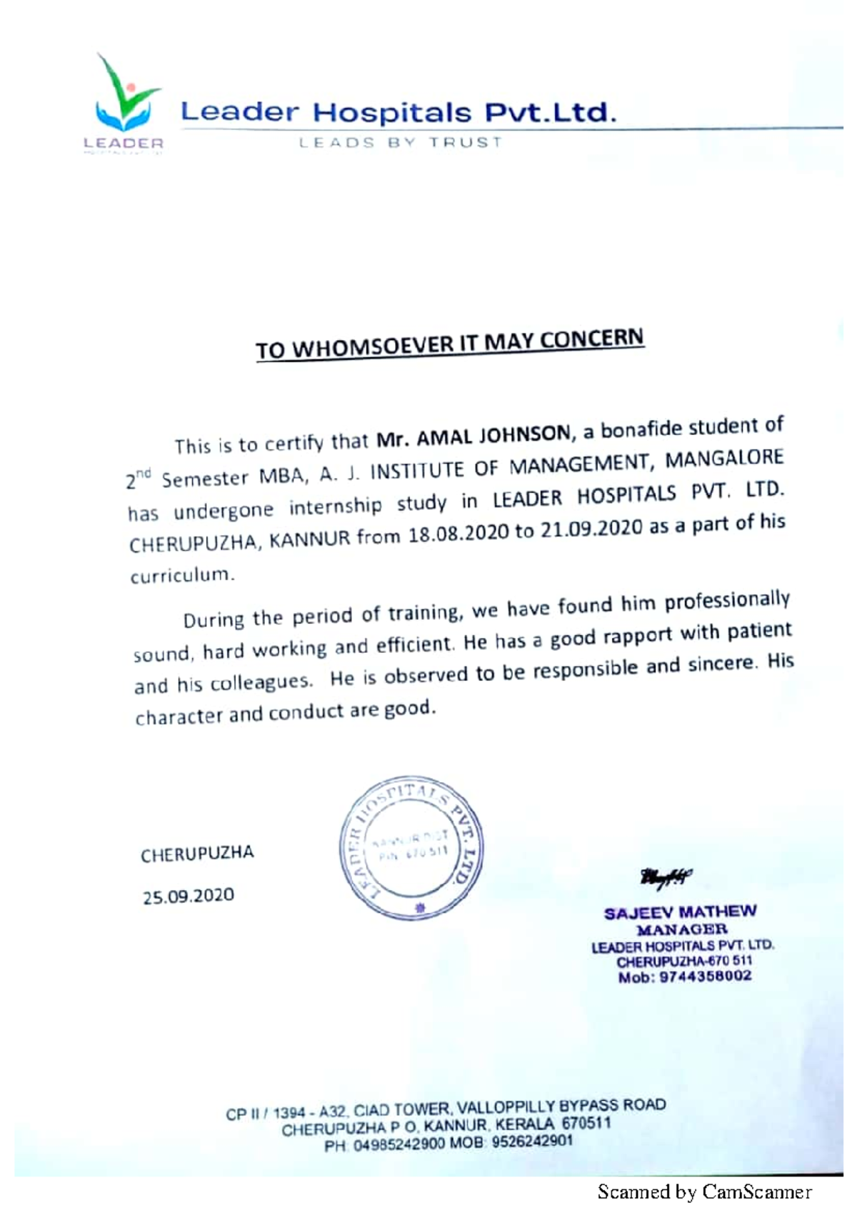 AMAL Johnson - Business Strategy - Scanned by CamScanner - Studocu