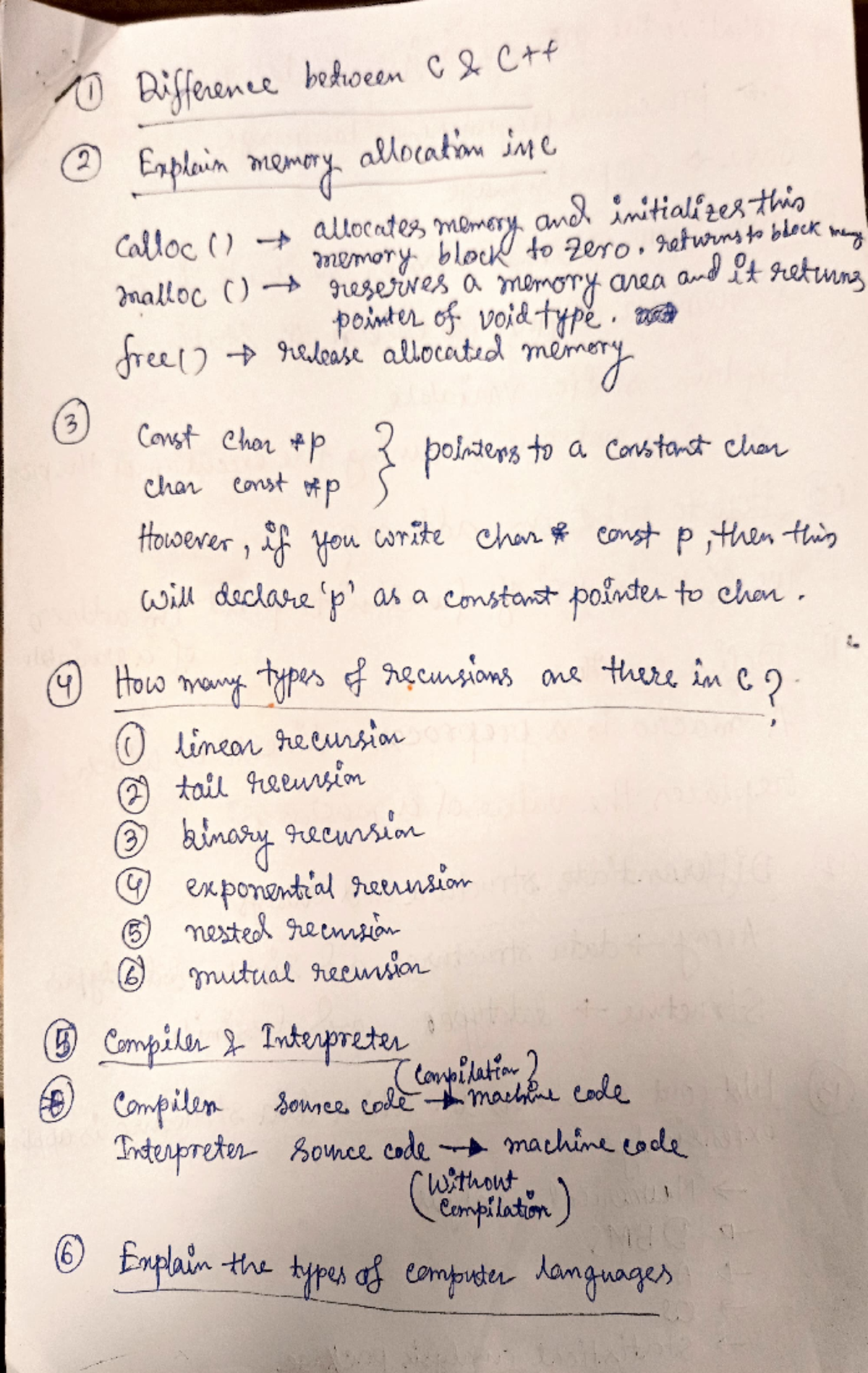 Training class C notes - I Difference between C 2 Explain memory ...