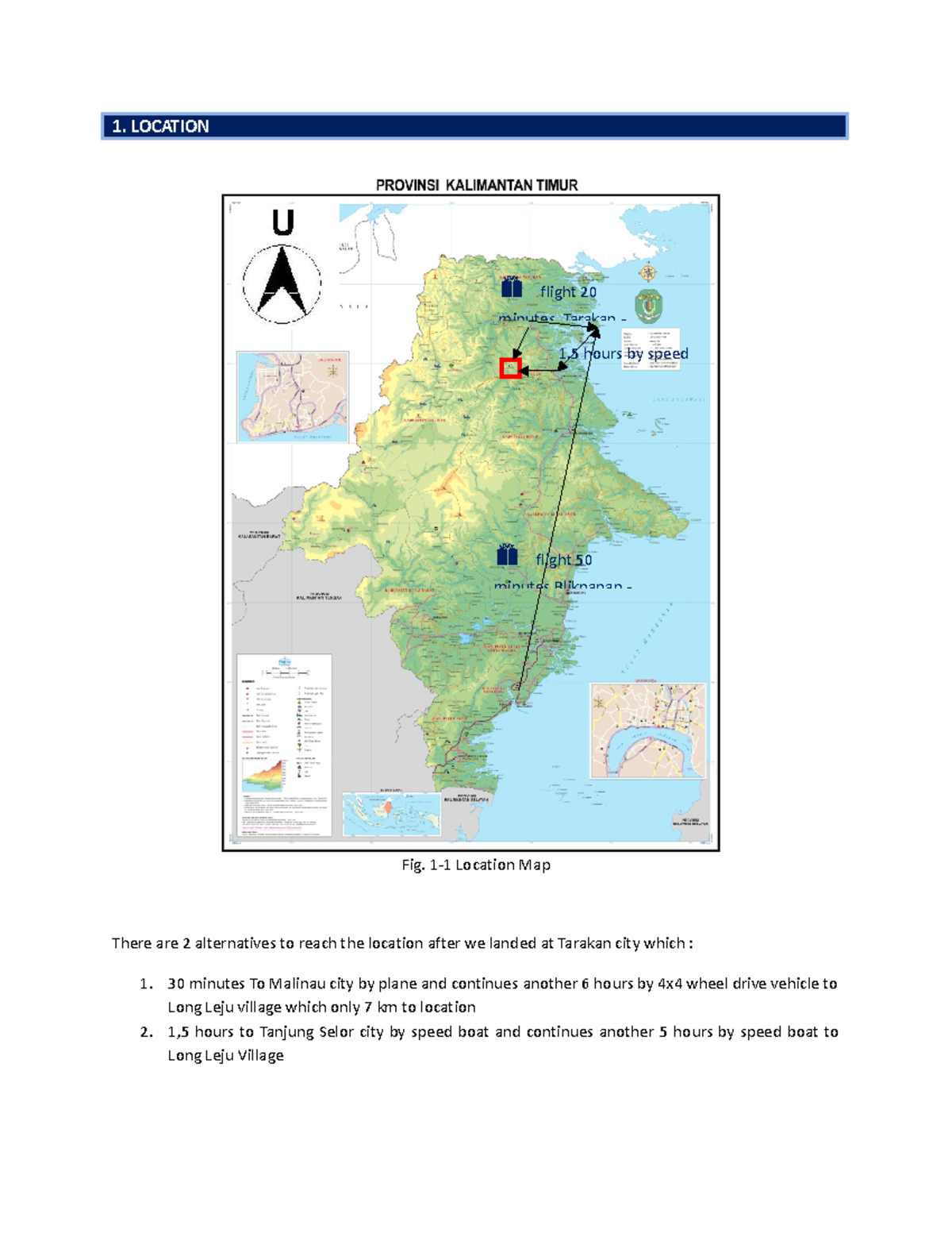 Summary early mapping RR - 1. LOCATION Fig. 1-1 Location Map There are ...