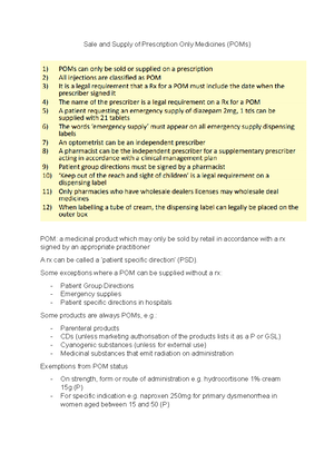 law notes complete - Record-Keeping Requirements 1. POM Register – Kept ...