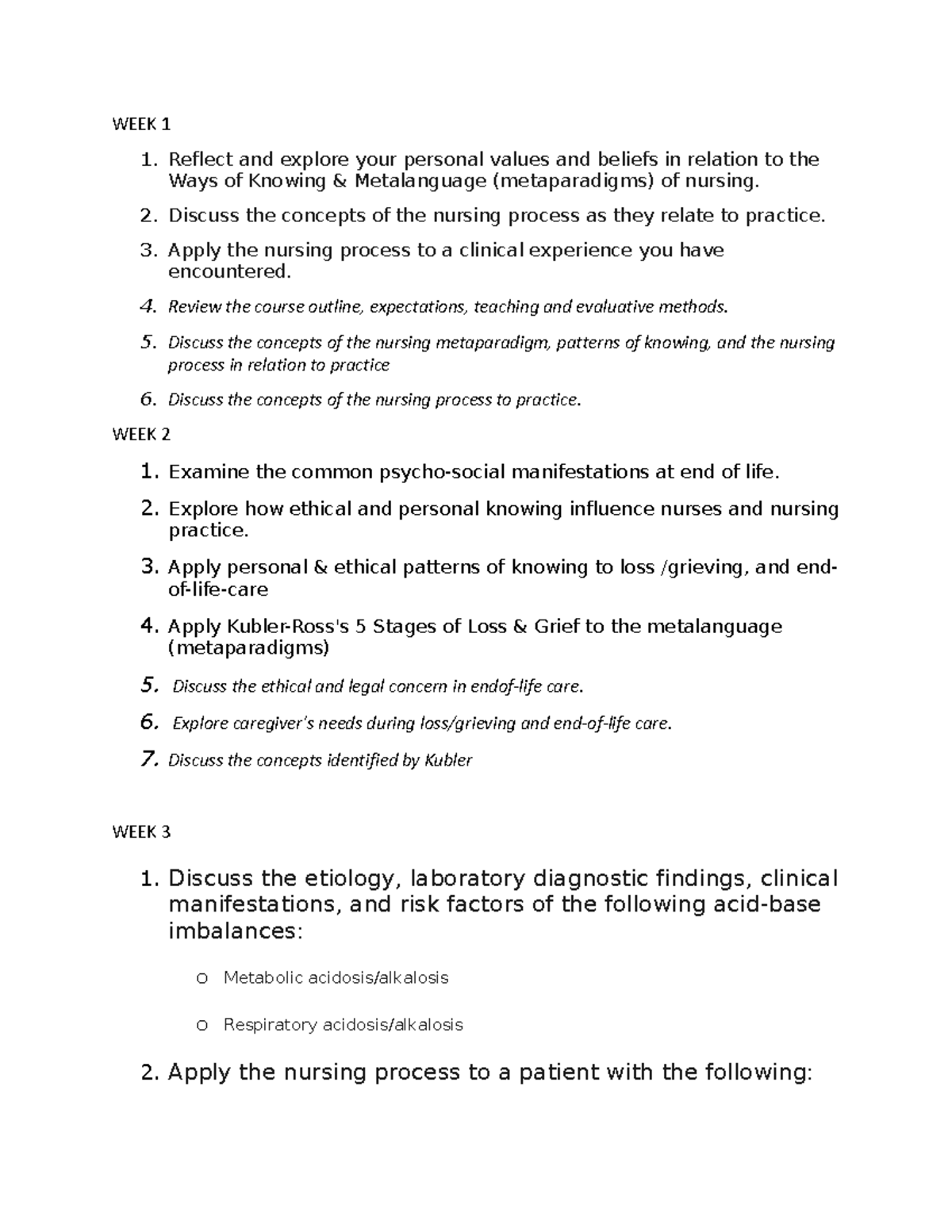 TEST 1 WEEK1-6 - this will help you study fro test - WEEK 1 1. Reflect ...