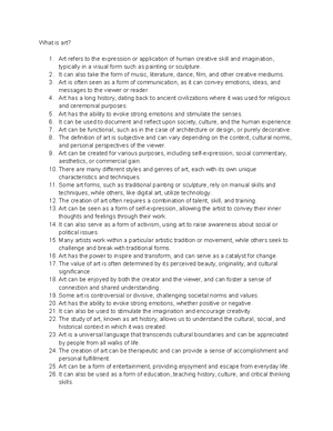 The role of art in society and culture - Art plays a significant role ...