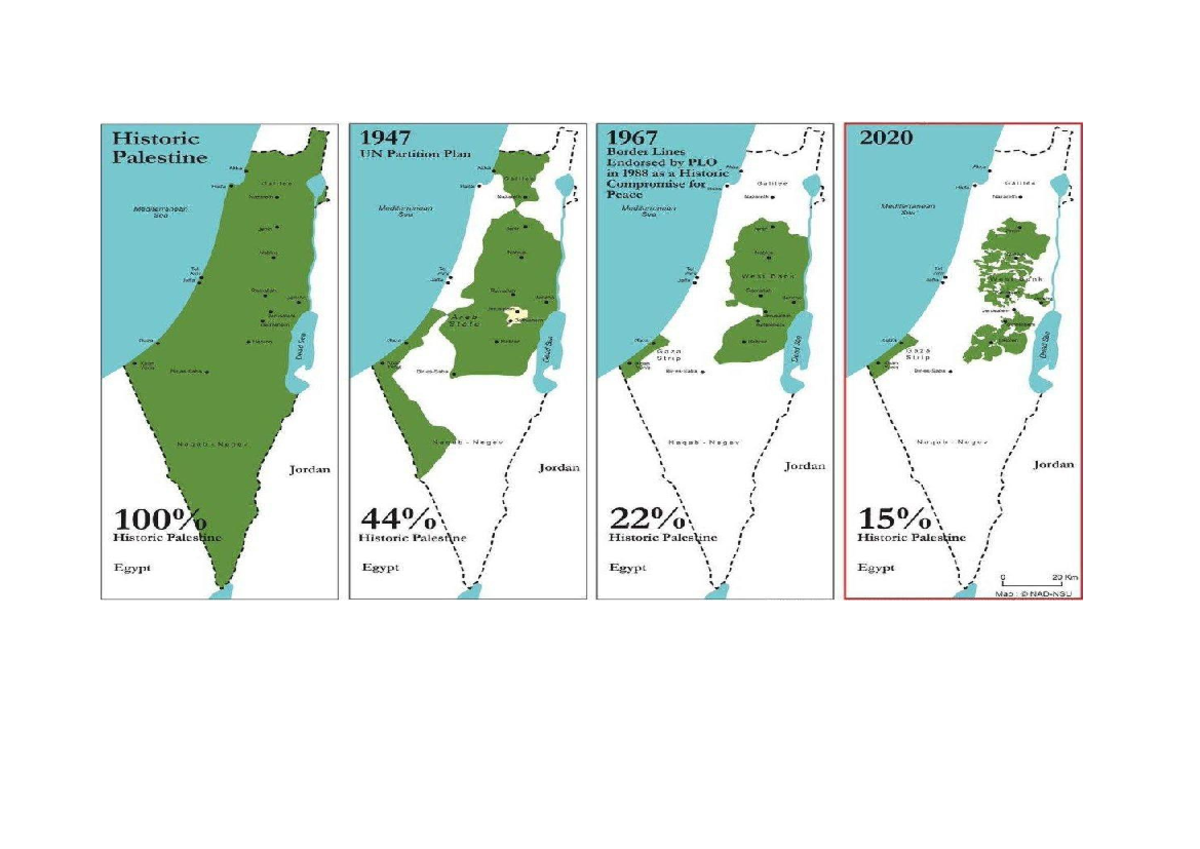 Mapa evolución Palestina-Israel - Historia - Studocu