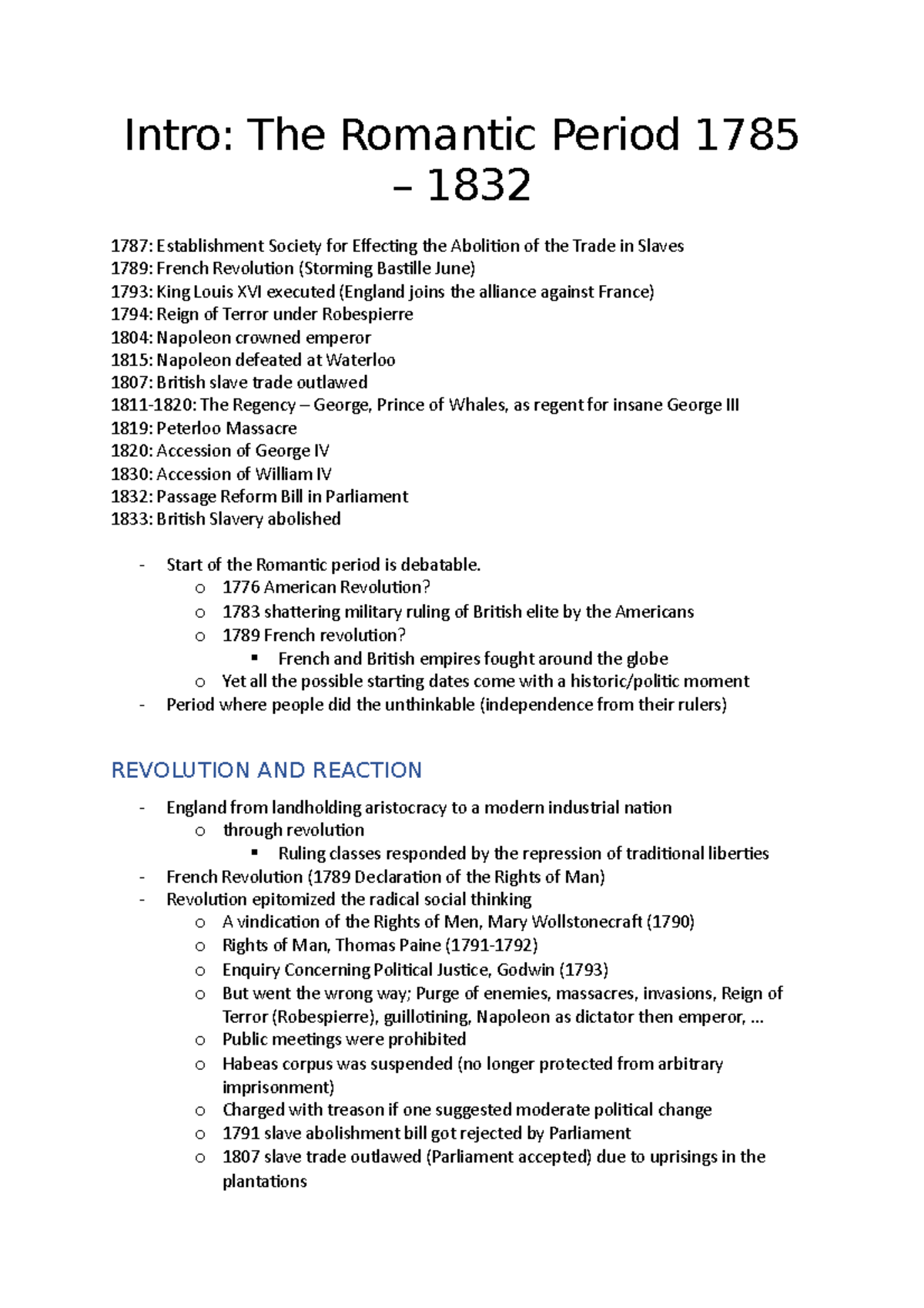 Intro Romantic Period - Intro: The Romantic Period 1785 – 1832 1787 ...