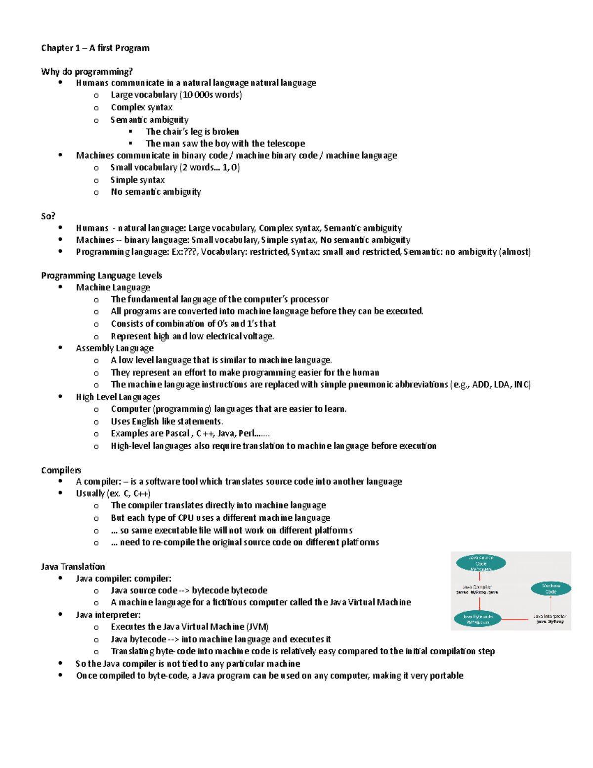 Chapter 1 – A first Program - Chapter 1 – A irst Program Why do ...