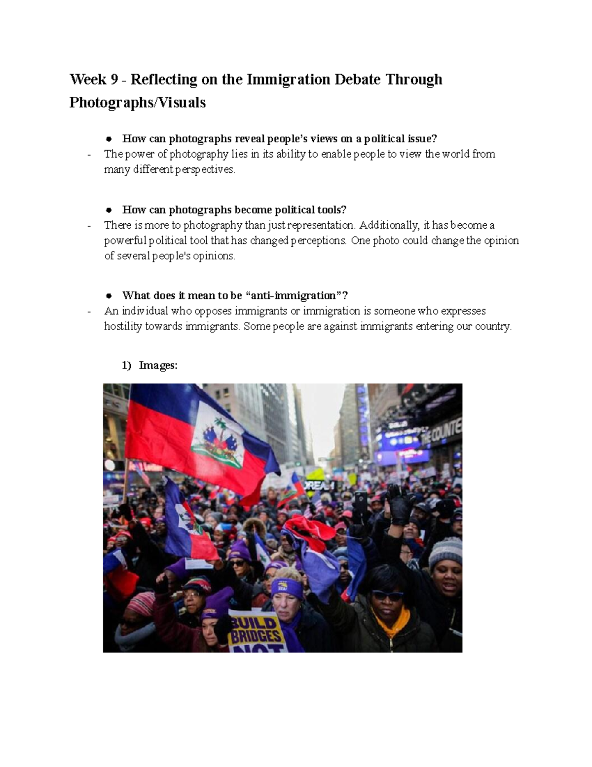 Week 9 - Reflecting on the Immigration Debate Through Photographs ...