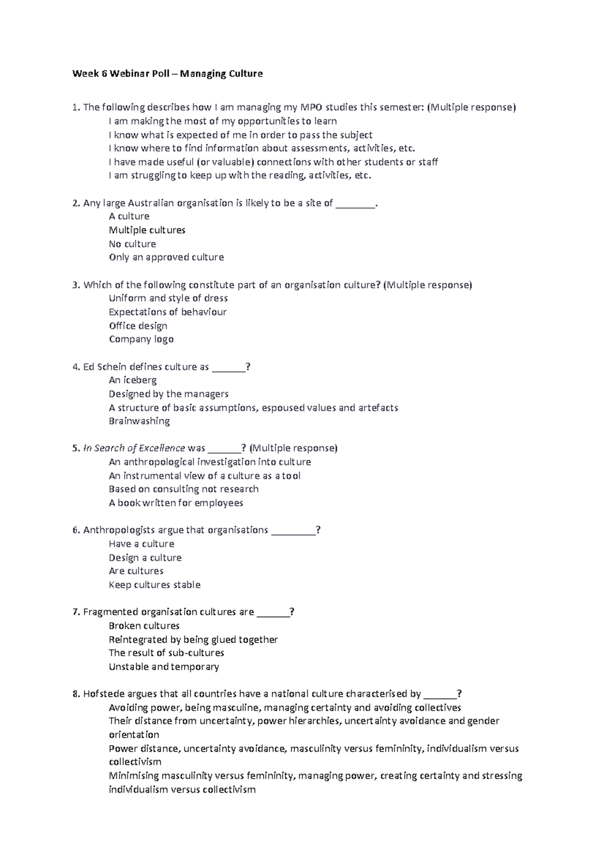 Week 6 Webinar Poll - students-1 - 500002 - UWS - Studocu