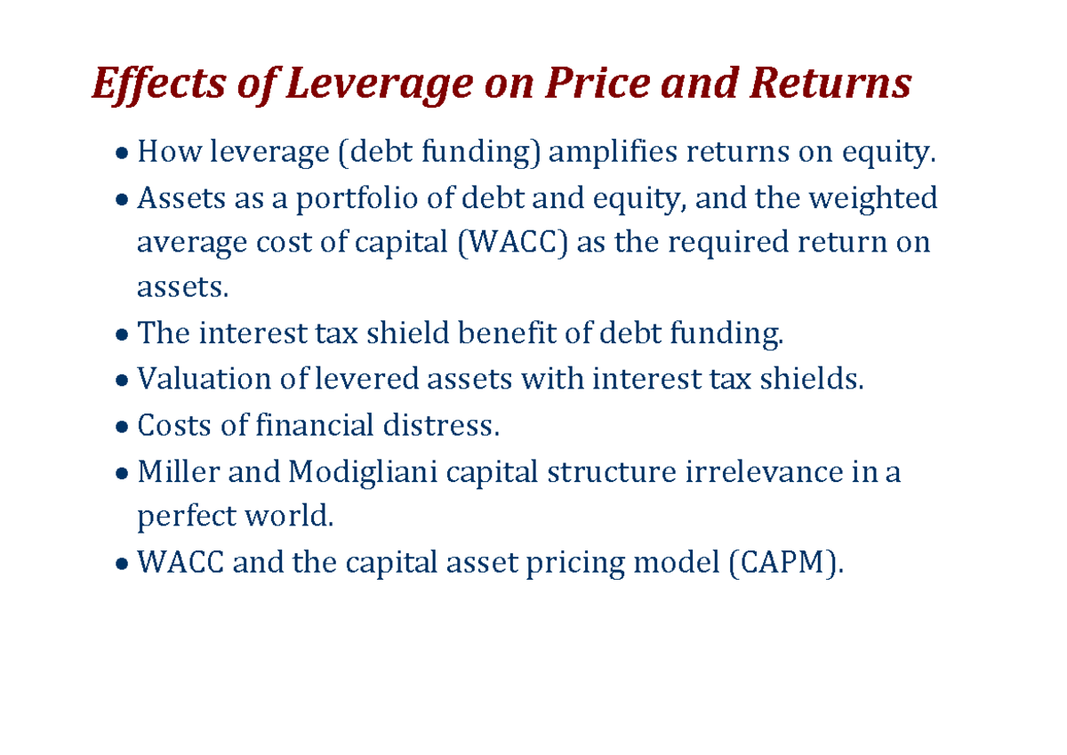 5 effects of leverage on prices and returns - Effects of Leverage on ...