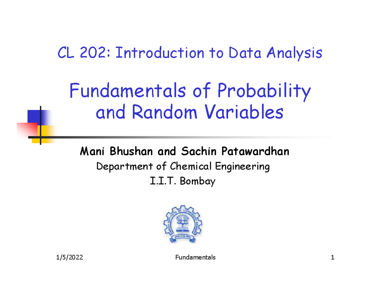 CL202 Module 1 - CL 202: Introduction to Data Analysis Fundamentals of ...