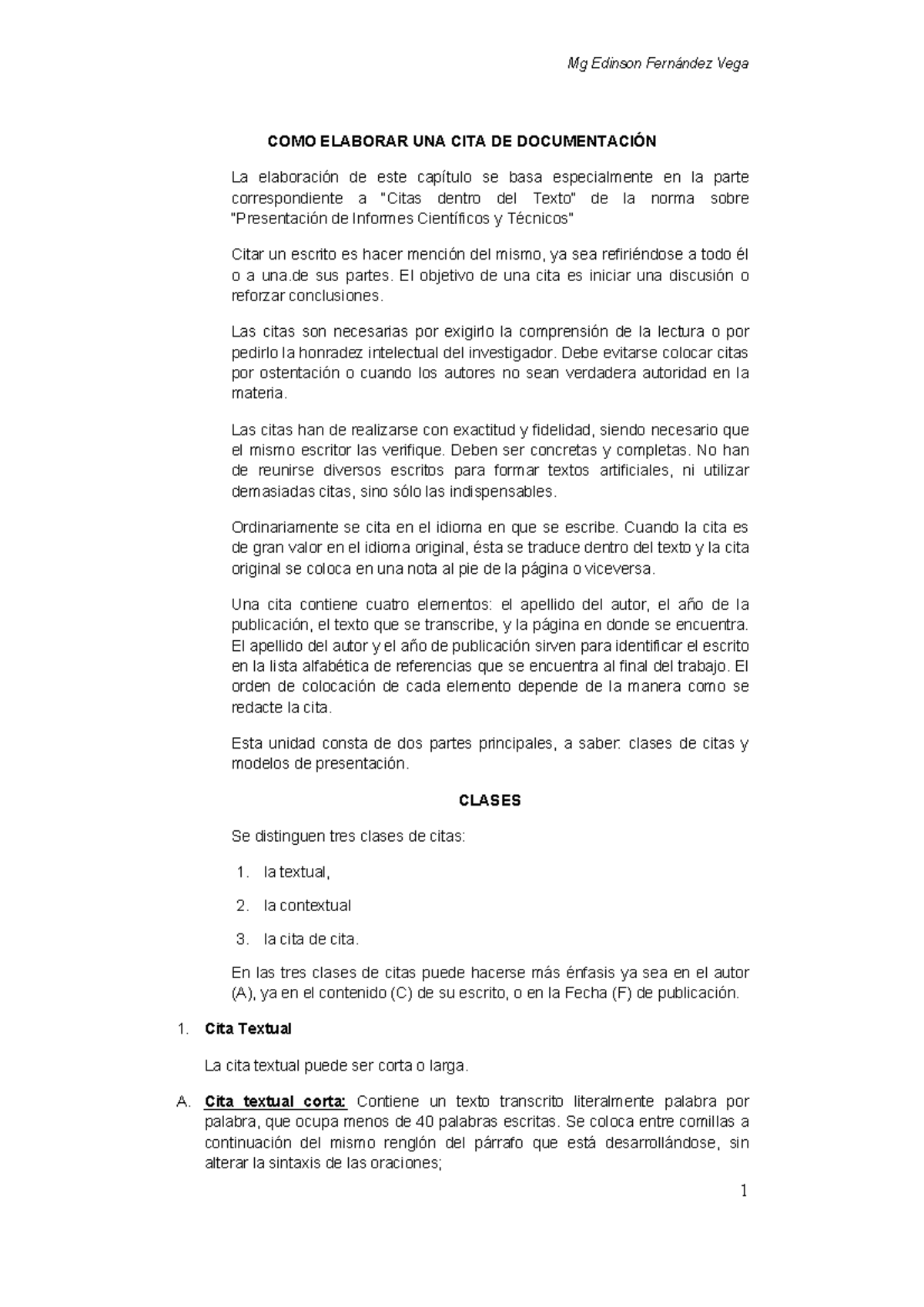 Citas textuales - Como citar para un trabajo - COMO ELABORAR UNA CITA ...