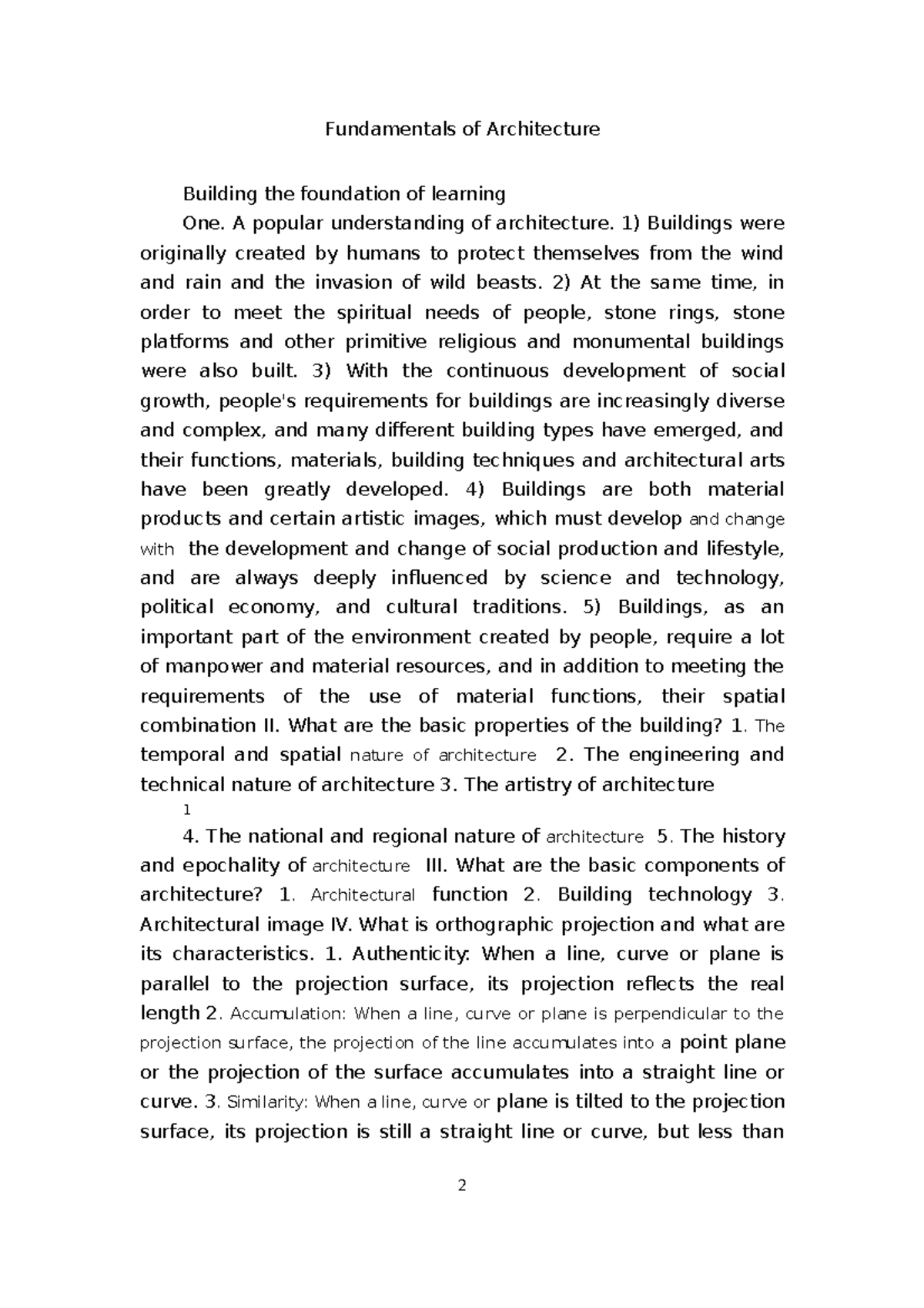 Fundamentals of Architecture ART101 - Fundamentals of Architecture ...