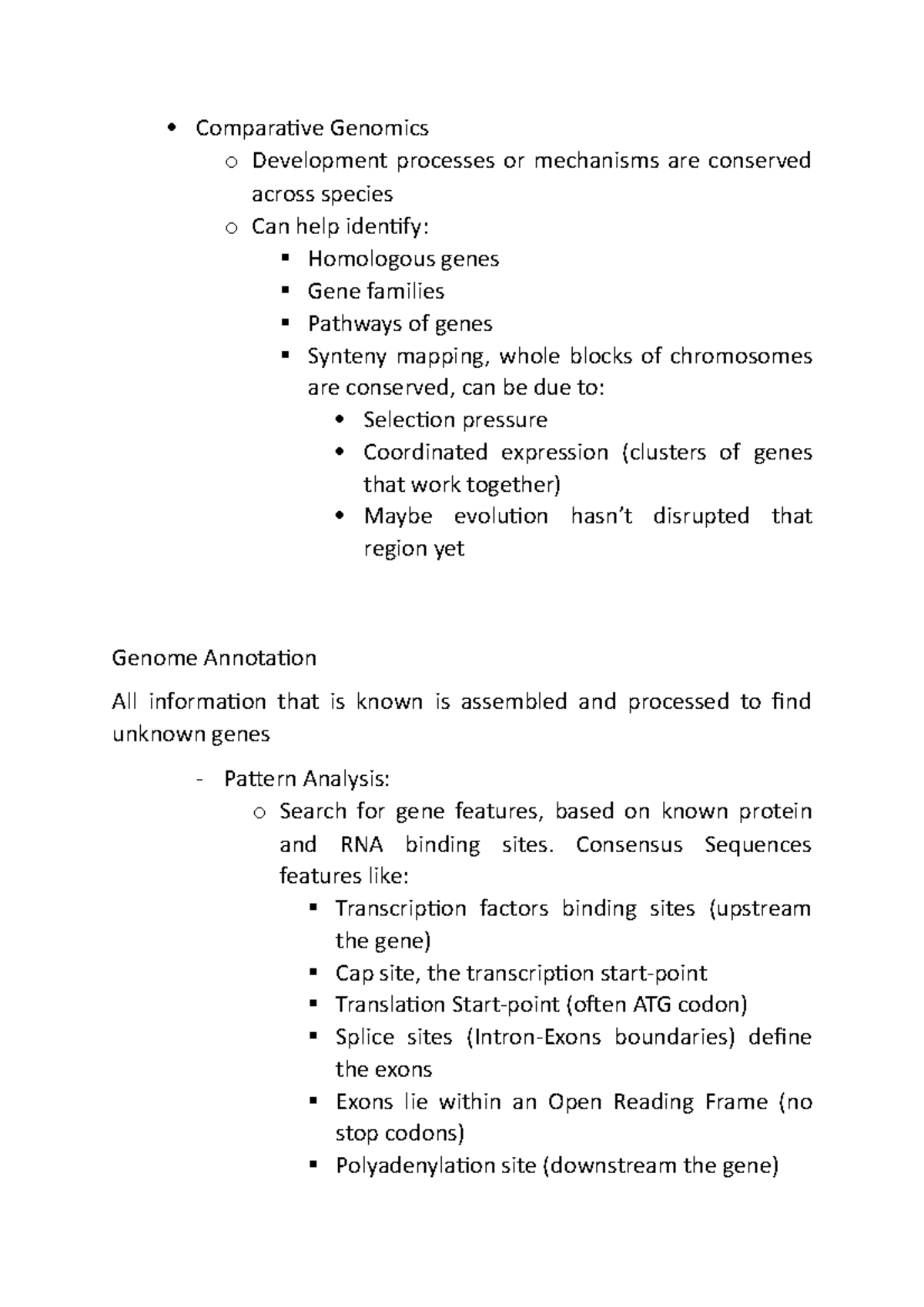 Comparative Genomics - Genes and Genomes - 5LMS0091 - Herts - Studocu