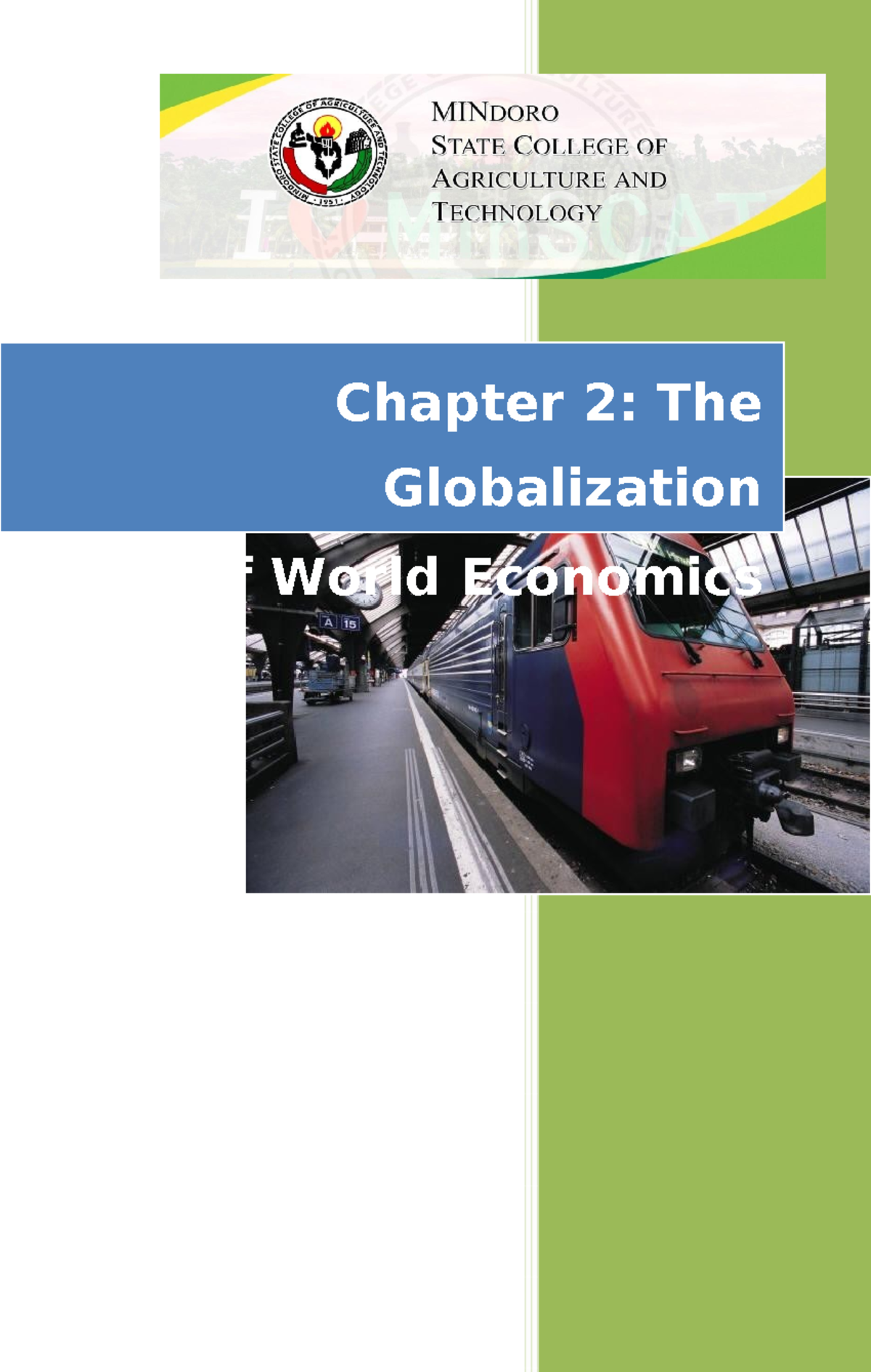 Chapter-2 - Hsuab - Chapter 2: The Globalization of World Economics ...