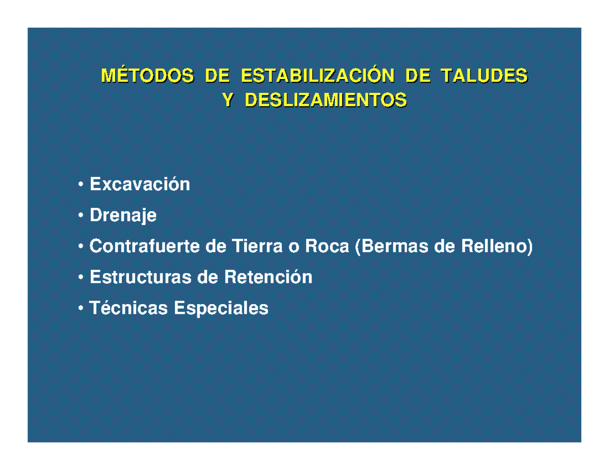 Soluciones de estabilidad de taludes - Excavación • Drenaje ...