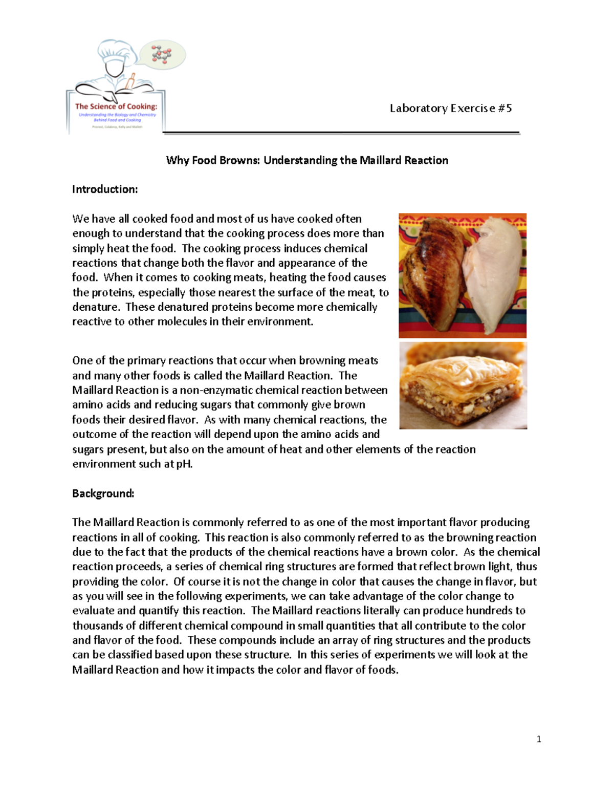 Sample Science of Cooking Laboratory Browning - Why Food Browns ...