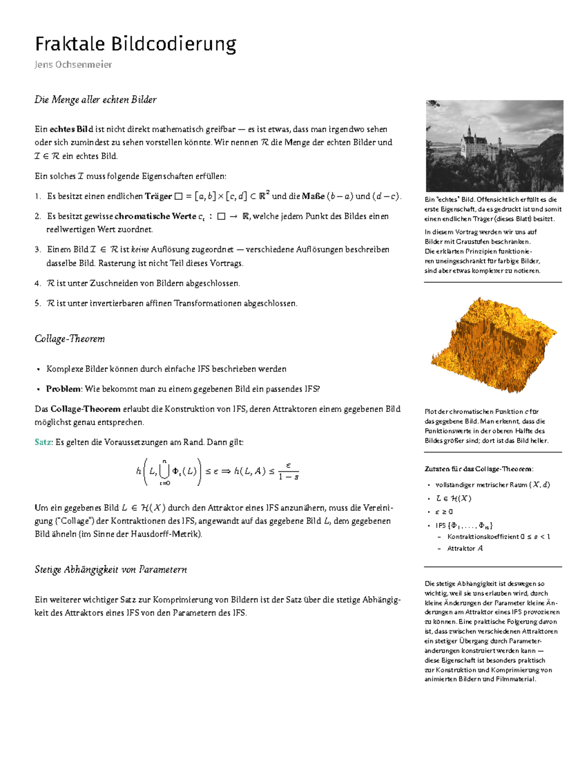 Handout Fraktale Bildcodierung - Fraktale Bildcodierung Jens ...