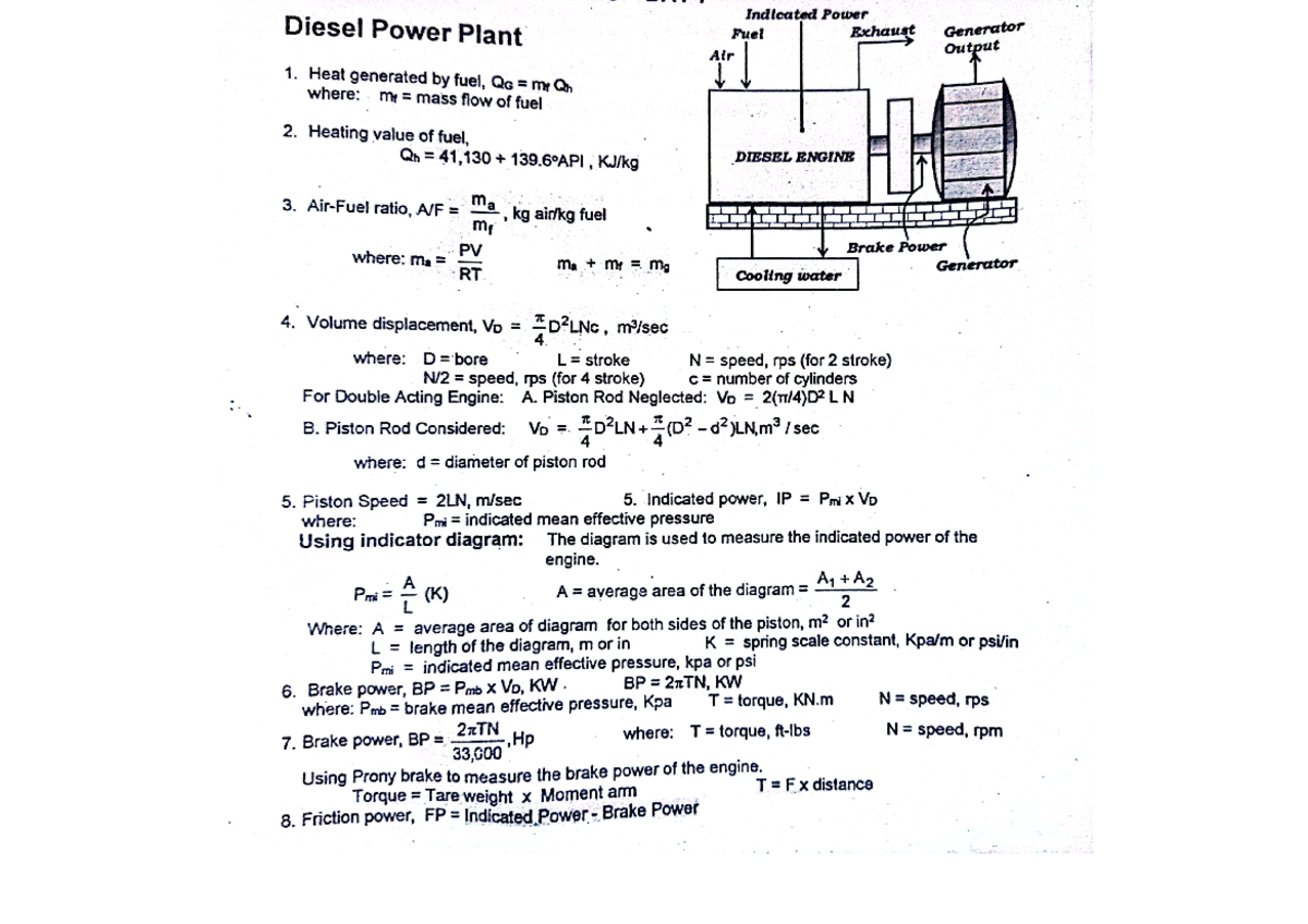 Diesel and hyrdropowerplant engineering - Studocu