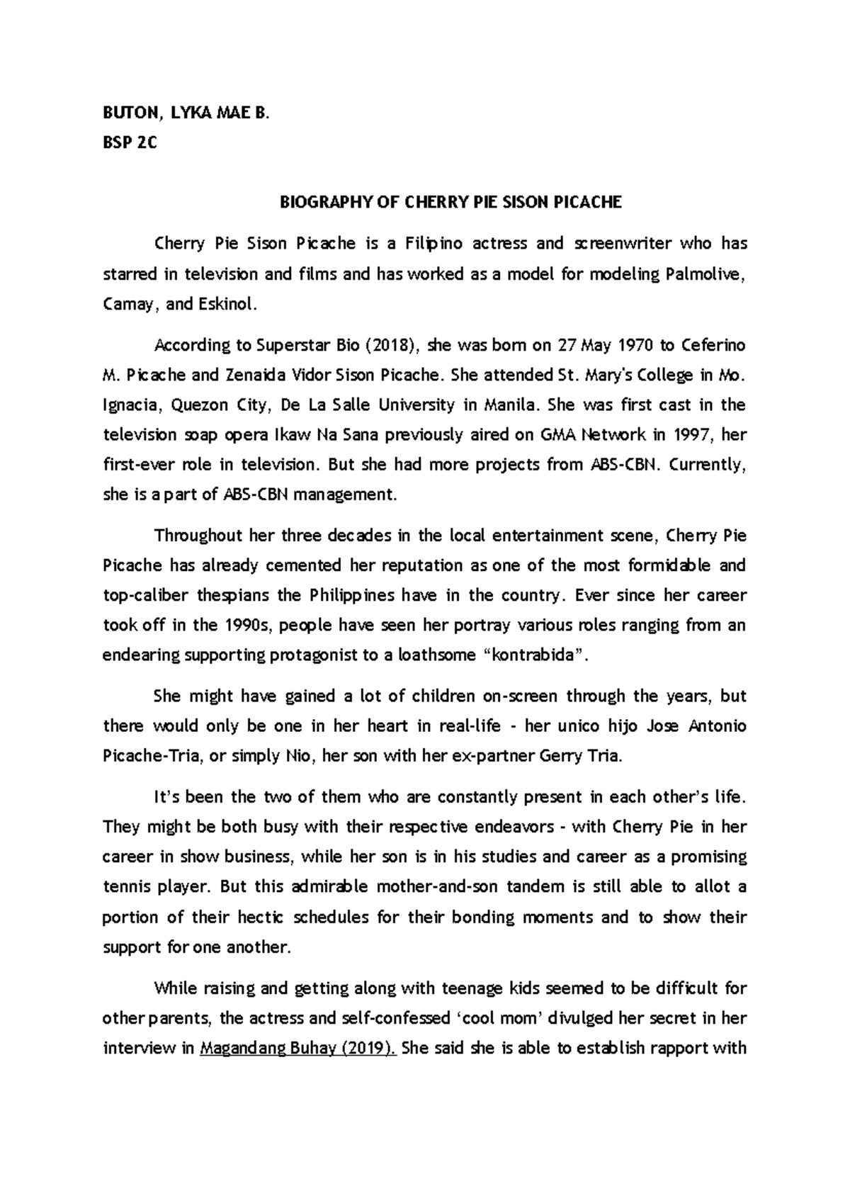 Updated Cherry PIE - BUTON, LYKA MAE B. BSP 2C BIOGRAPHY OF CHERRY PIE ...