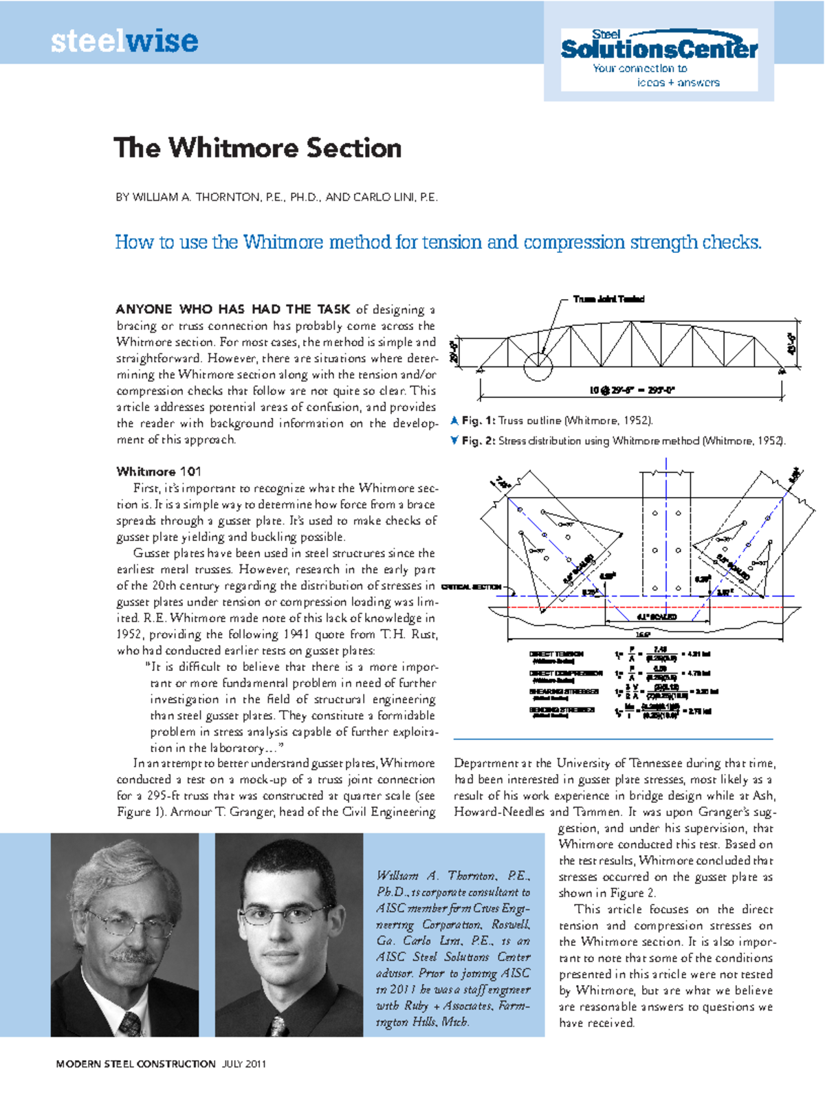 Whitmore section - Tablas y teoricos - MODERN STEEL CONSTRUCTION july ...