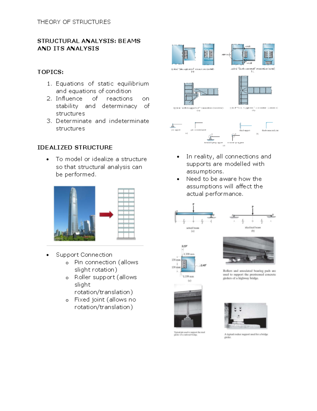 Beams and Trusses - STRUCTURAL ANALYSIS: BEAMS AND ITS ANALYSIS TOPICS ...