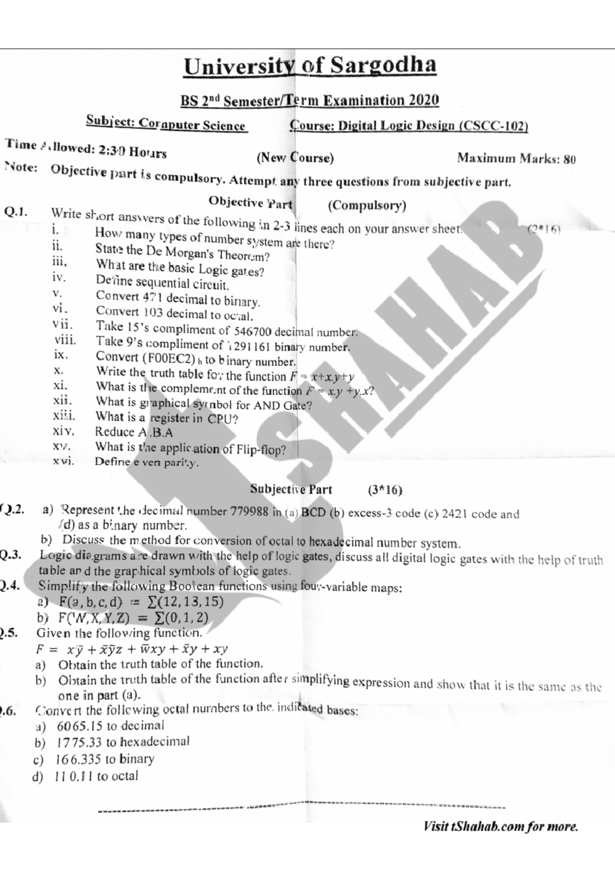 DLD CS 2020 - bznzndbz - Computer science - Studocu