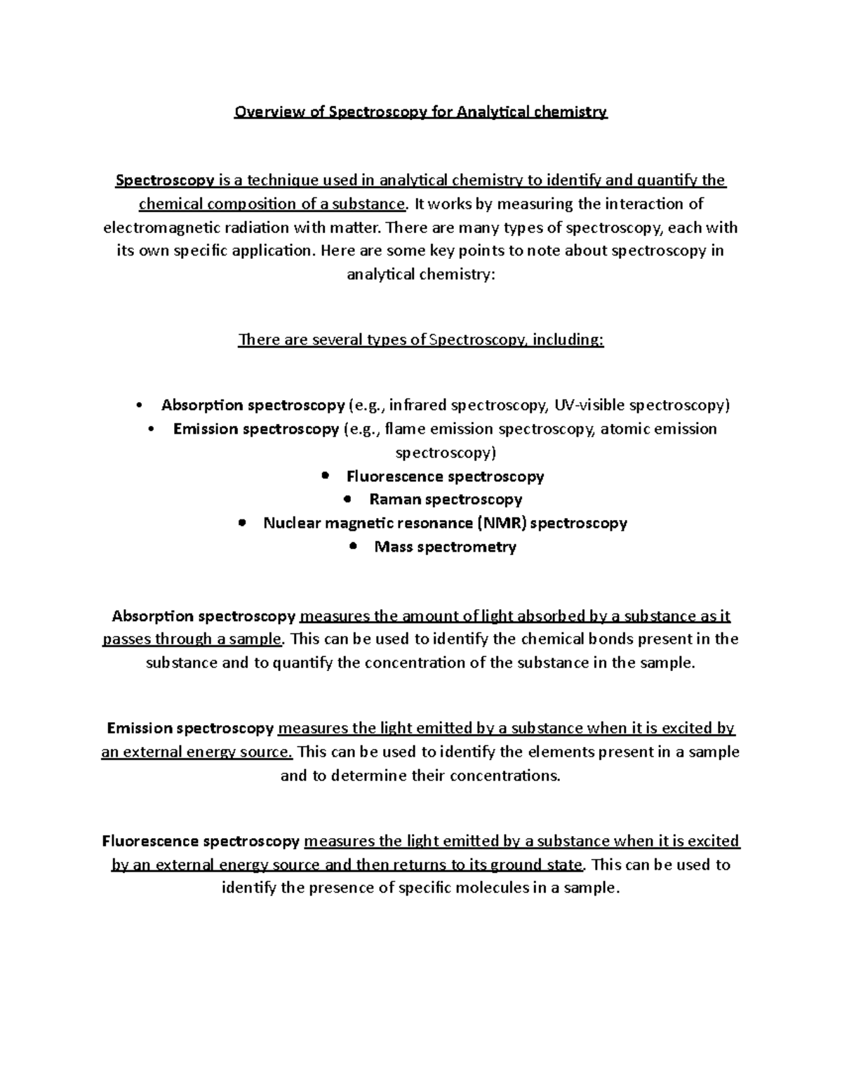 Document 87 (27) - Overview of Spectroscopy for Analytical chemistry ...