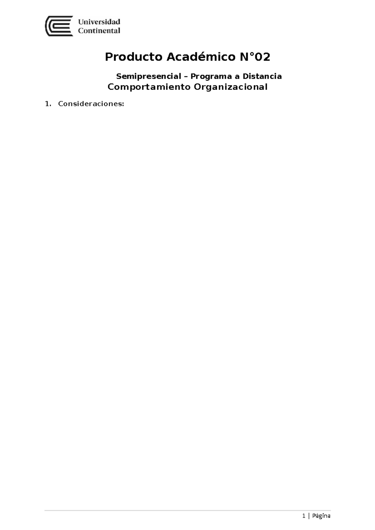 PA02 CO - consigna - Producto Académico N° Semipresencial – Programa a Distancia Comportamiento ...
