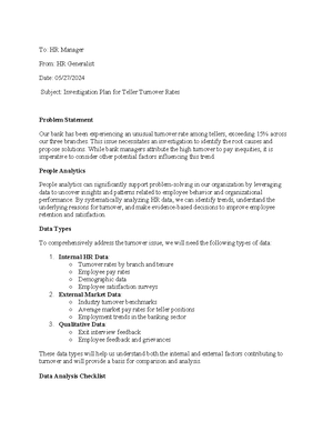 1-2 - 1-2 Assignent - 1-2 Assignment: Visualizing Data and Turnover HRM ...