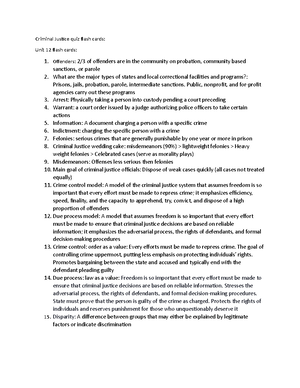 Criminal justice final exam study guide part 1 - Criminal Justice ...