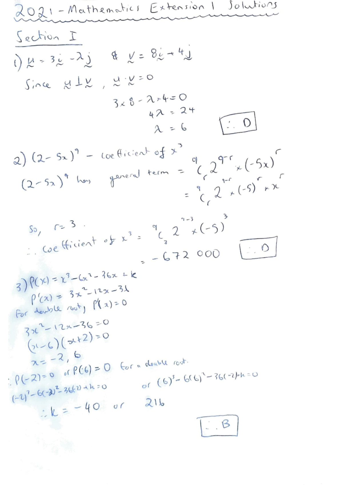 Mathematics Extension 1 task 4 2021 Solutions - Studocu