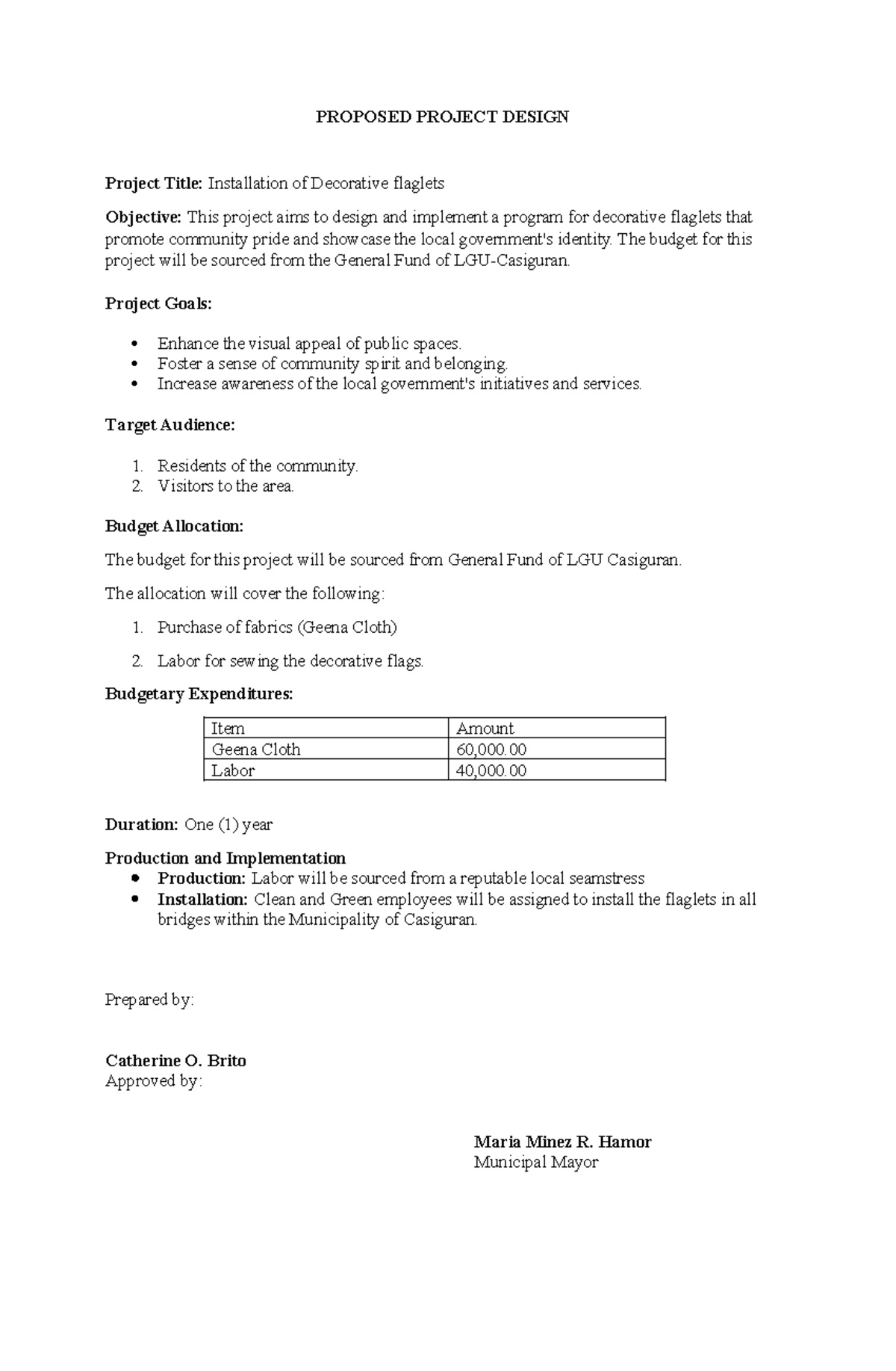 Proposed Project Design - PROPOSED PROJECT DESIGN Project Title ...