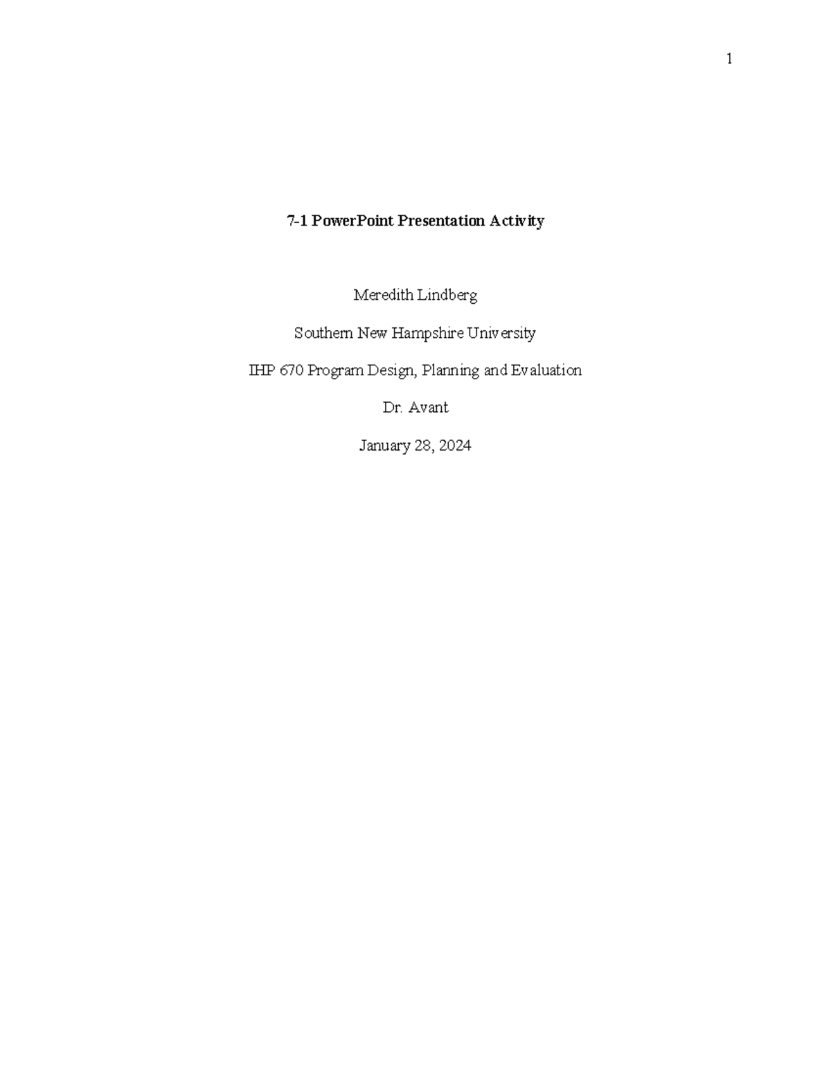 IHP 670 7-1 Power Point Presentation Activity - ML - 7-1 PowerPoint ...