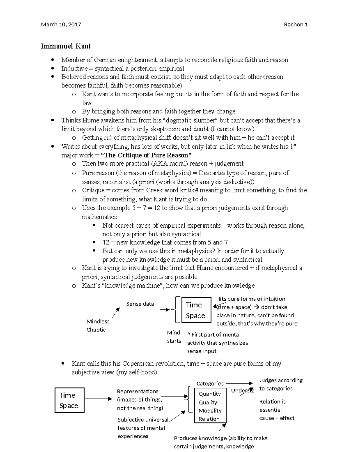 Immanuel Kant - Summary Kant and critical philosophy - Quantity Quality ...