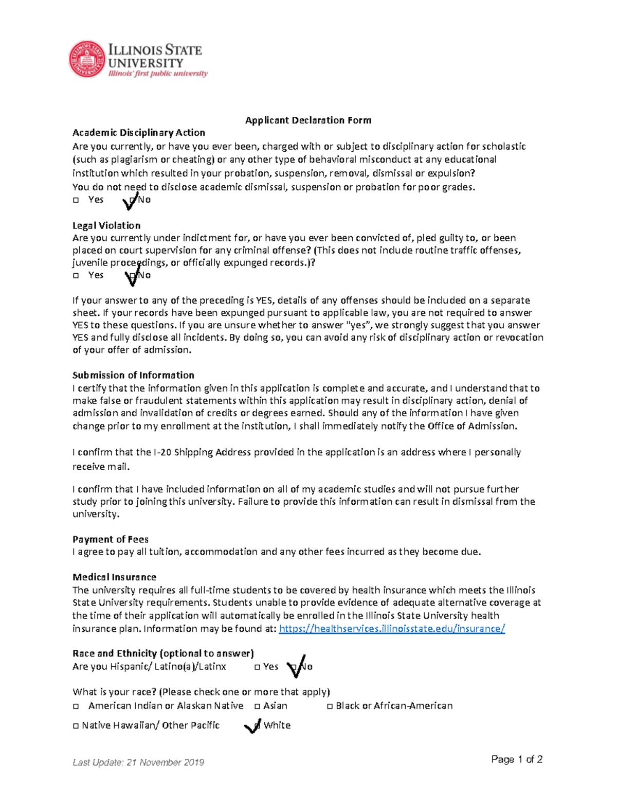 ISU Applicant Declaration Form v2 01-31-2020 - Last Update: 21 November ...