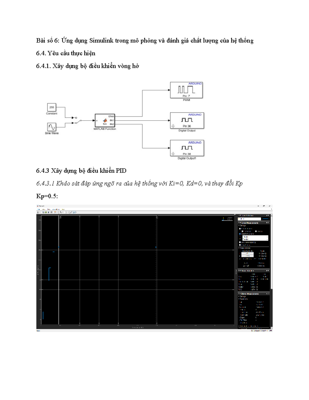Bai so 6 - asdfasf - Điều khiển tự động - Bài số 6: Ứng dụng Simulink ...