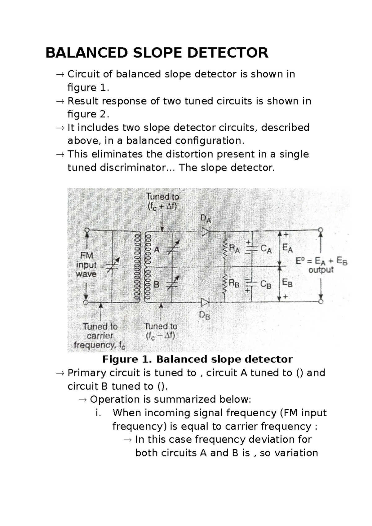 Balanced Slope Detector - BALANCED SLOPE DETECTOR Circuit of balanced ...