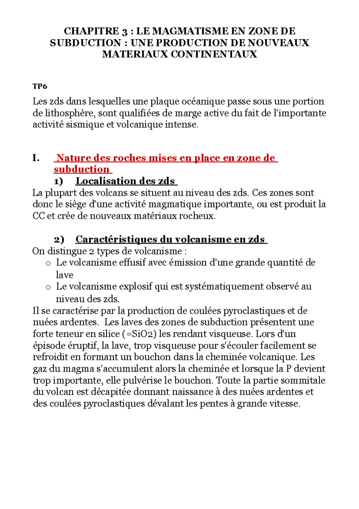 [Le magmatisme en zone de subduction] - CHAPITRE 3 : LE MAGMATISME EN ...