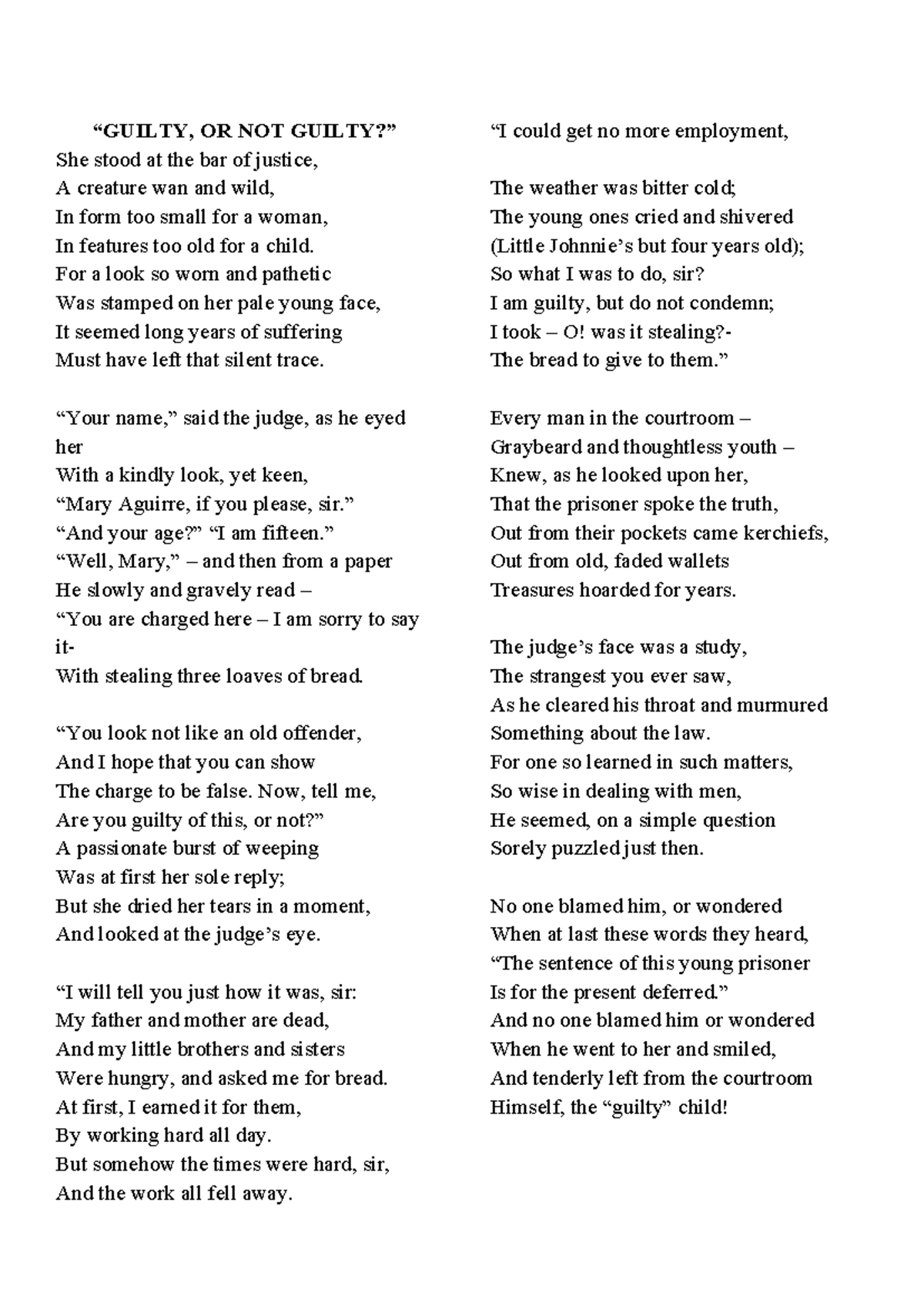 471693667 interpretative reading piece - “GUILTY, OR NOT GUILTY?” She ...