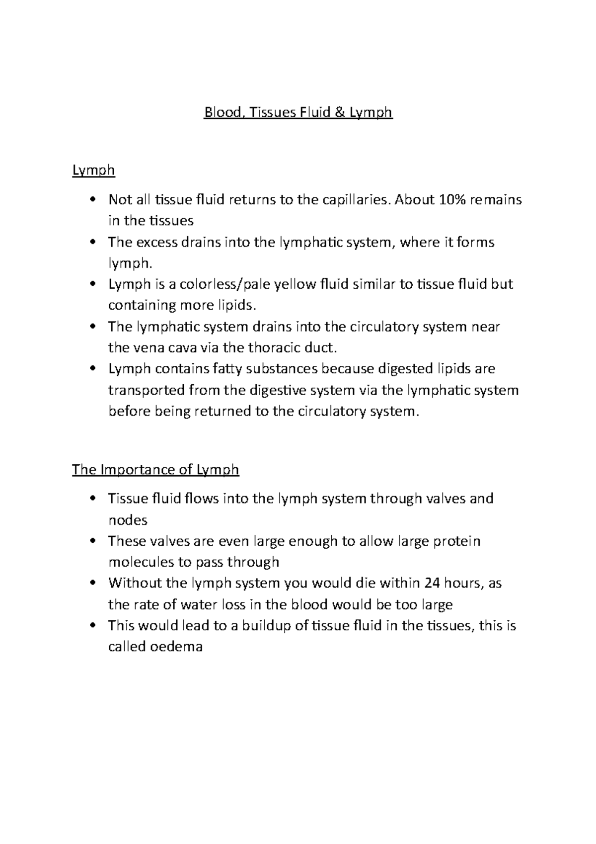 Blood, Tissue Fluid and Lymph 4 - Blood, Tissues Fluid & Lymph Lymph ...