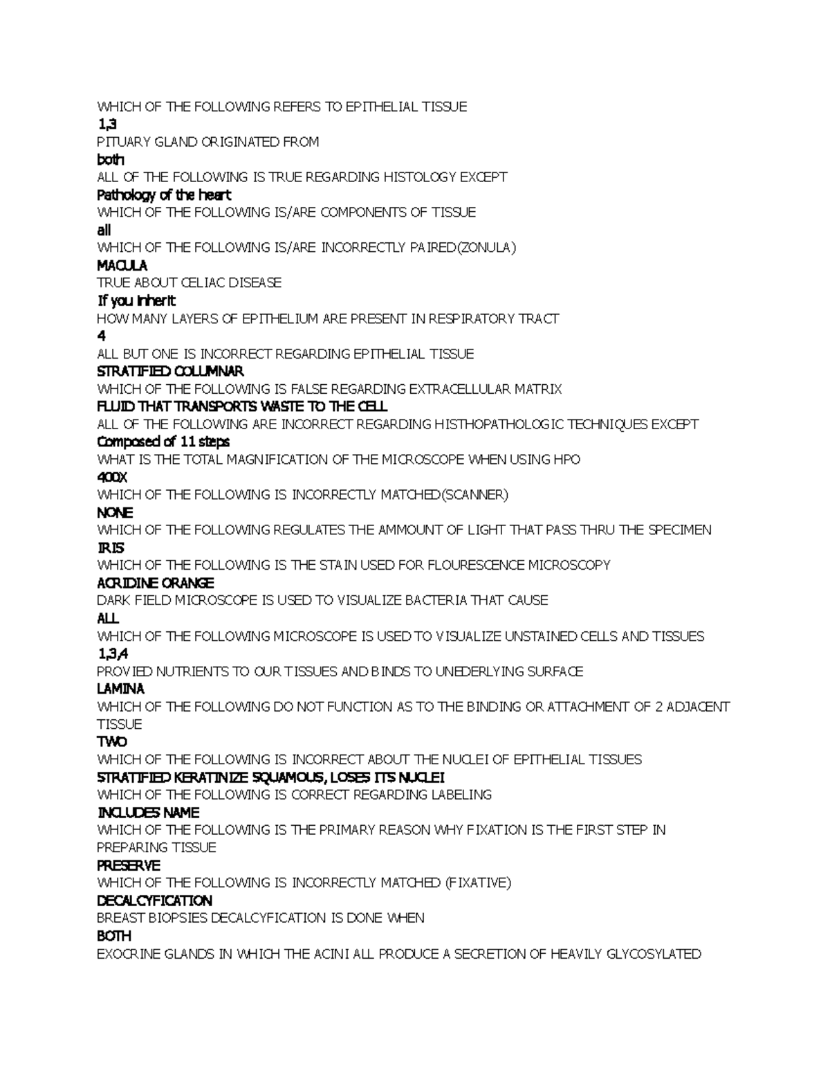 Histo-lec-compiled - Okhii - WHICH OF THE FOLLOWING REFERS TO ...