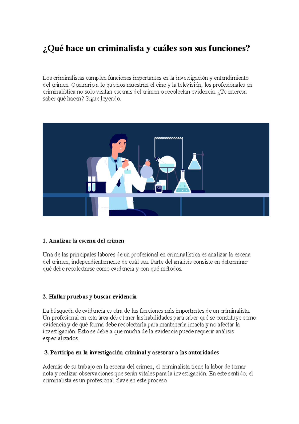 Qué hace un criminalista y cuáles son sus funciones - ¿Qué hace un ...