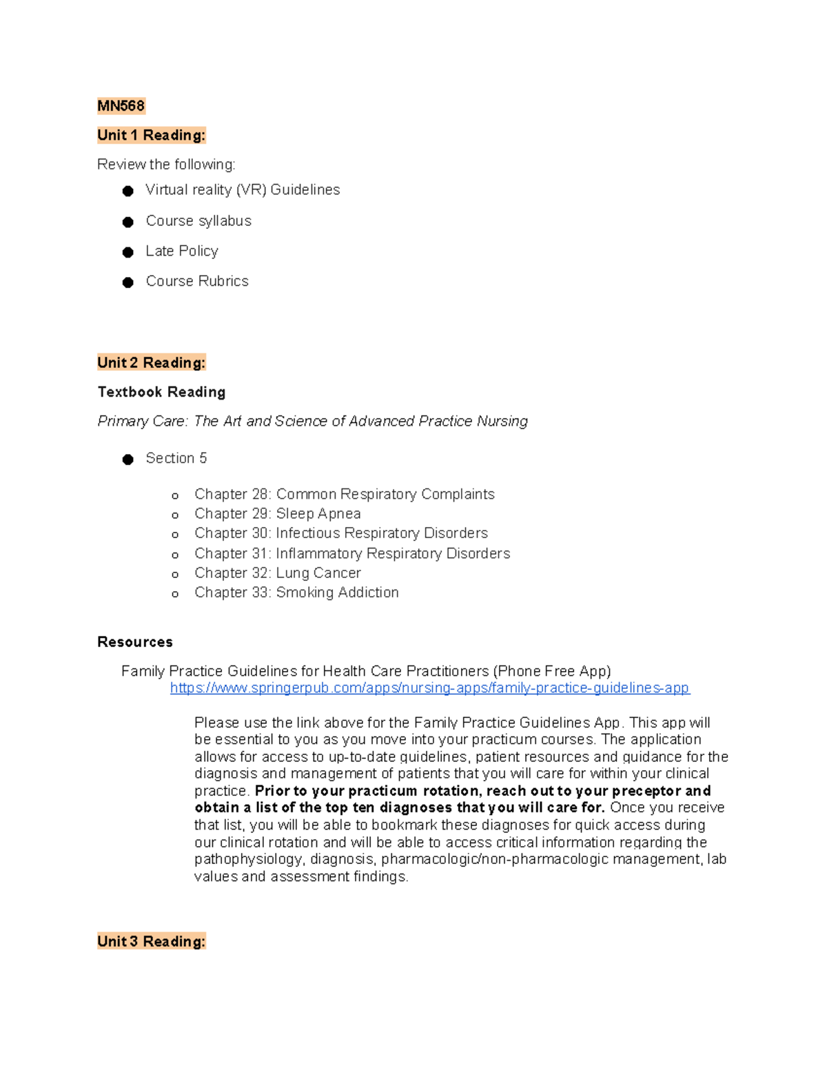 MN568 Readings - Reading - MN Unit 1 Reading: Review the following ...