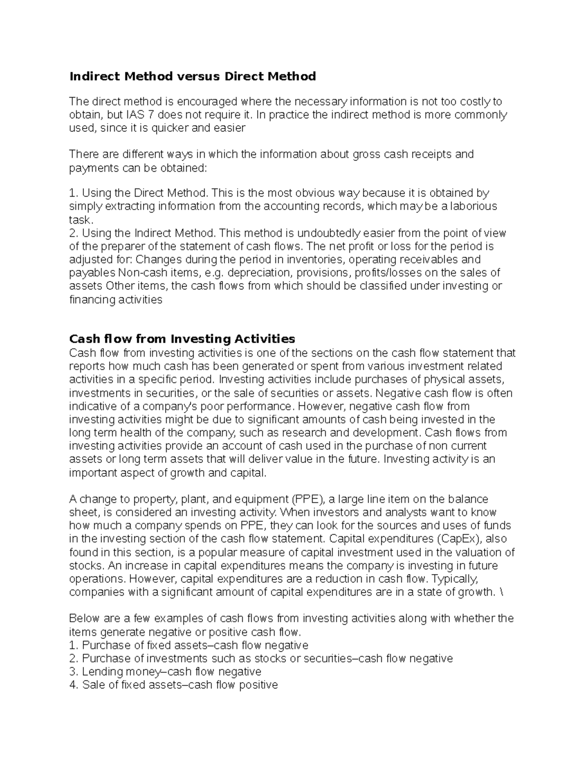 ACC 203 - Part 4 - ACCOUNTING 203 - Indirect Method versus Direct ...