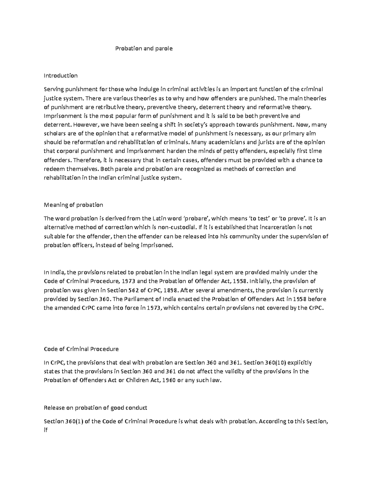 Document - More toh ckme - Probation and parole Introduction Serving ...