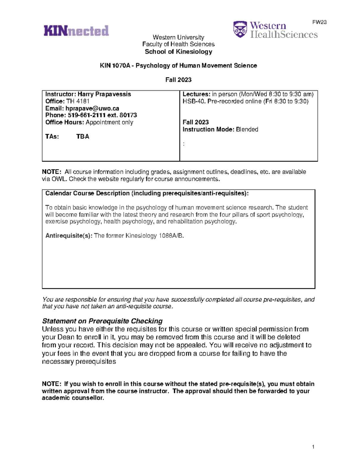 Course Outline 2023-1070A-Fall-v2 - Western University Faculty of ...