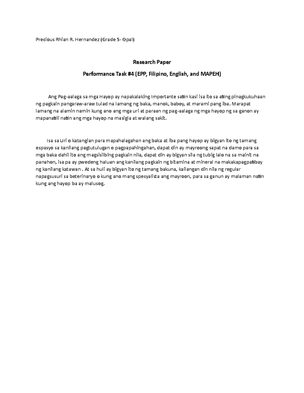 Performance Task unipeat #1 elem grade 3 mapeh, science, AP, math, esp ...