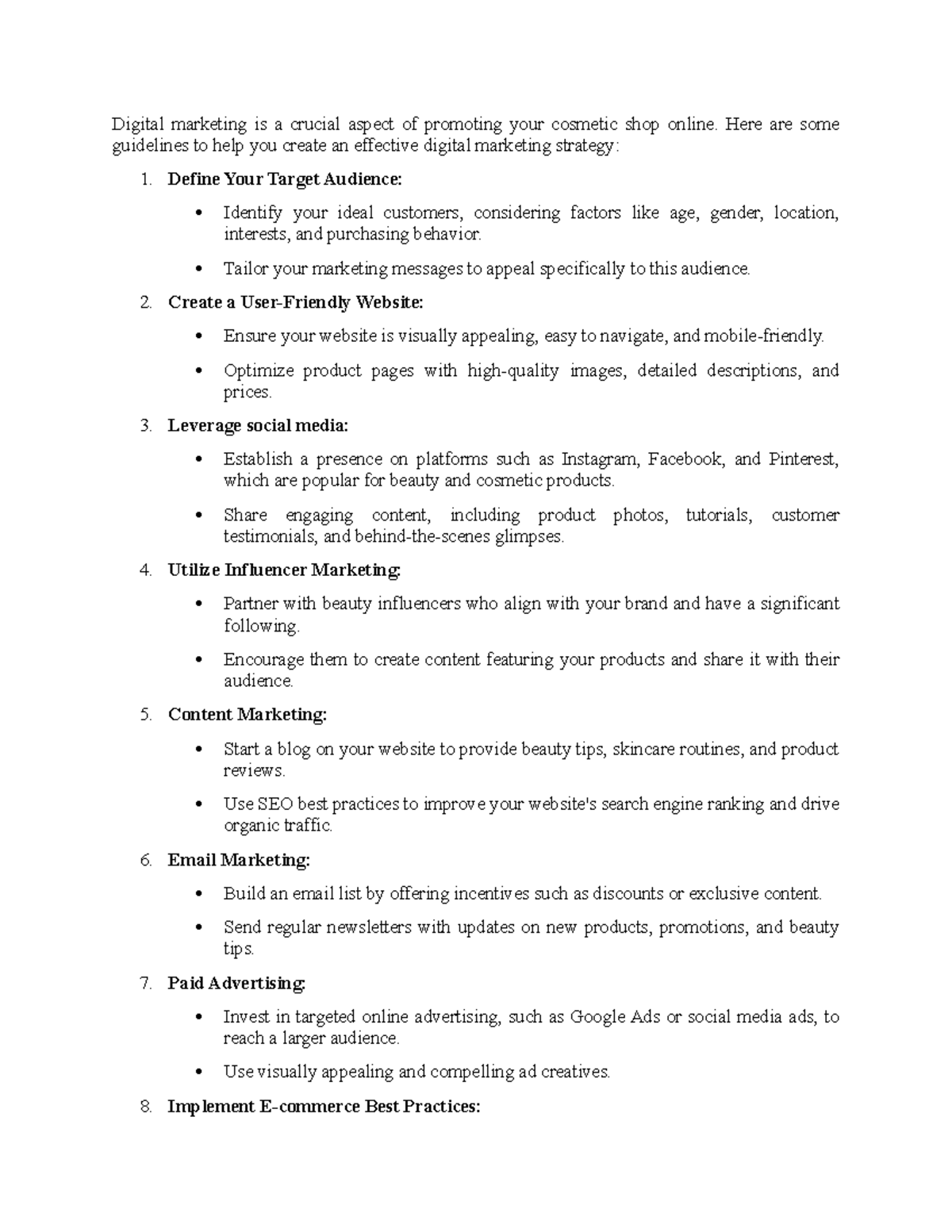 Digital marketing - Here are some guidelines to help you create an ...