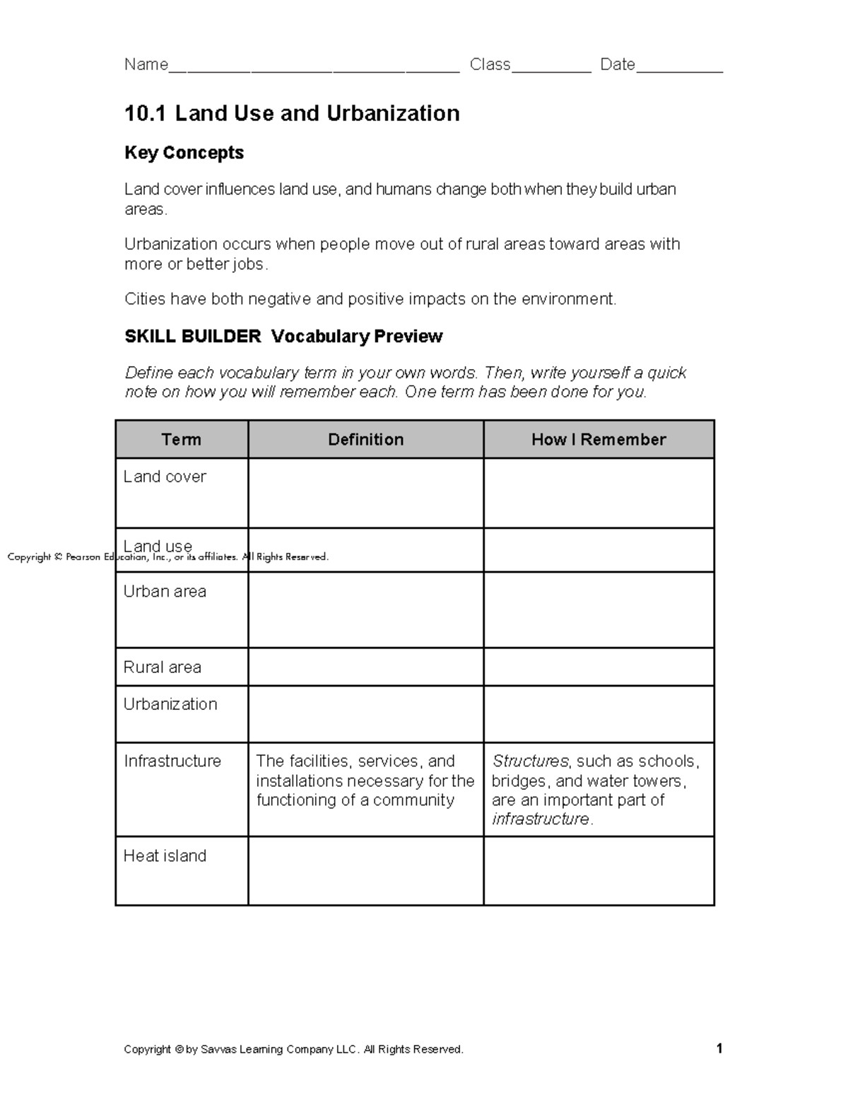 ENV21 10 01 Wkbk Lesson - this is just practice material - 10 Land Use ...
