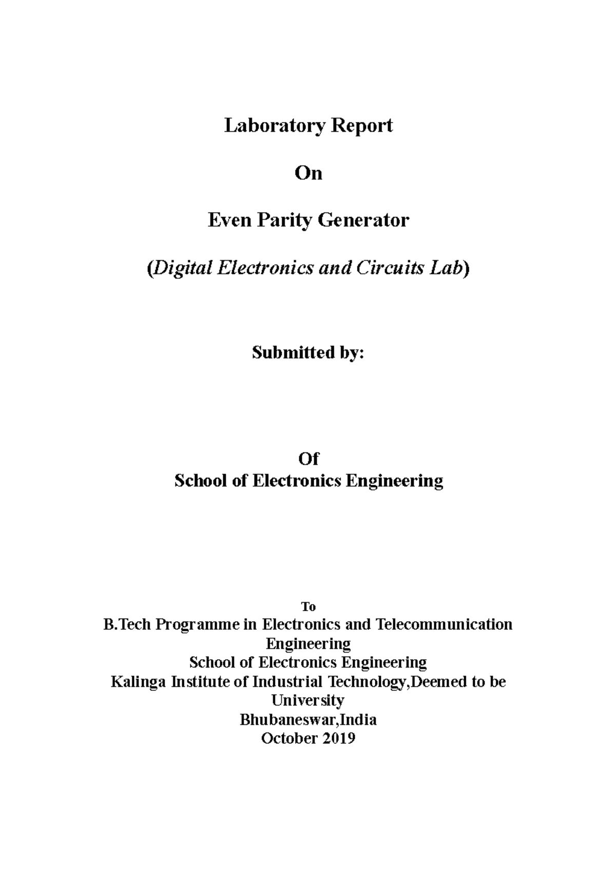 Openended Experiment 1 - Digital Electronics Lab - KIIT University ...