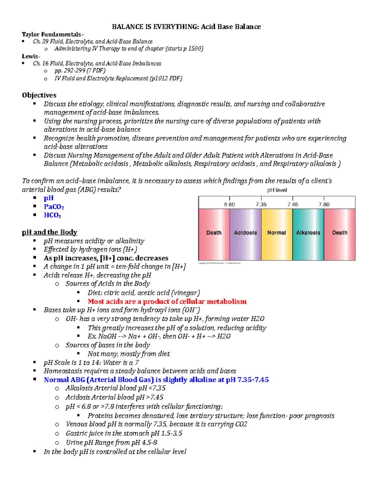 Test 2 Acid Base - Lecture notes Test 2 Acid Base - BALANCE IS ...